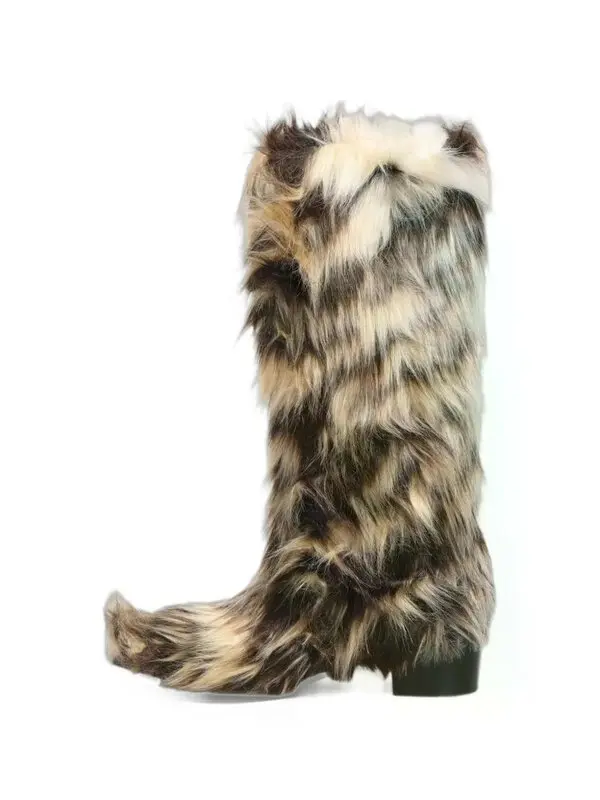 Dolce & Gabbana Faux-fur Knee-high Boots