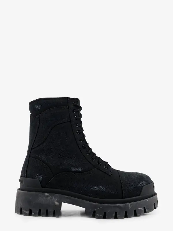 Balenciaga Strike Leather Boots - Black