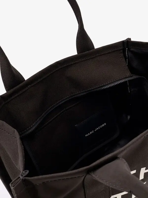 Marc Jacobs Canvas Shopping Bag With Frontal Logo - Black
