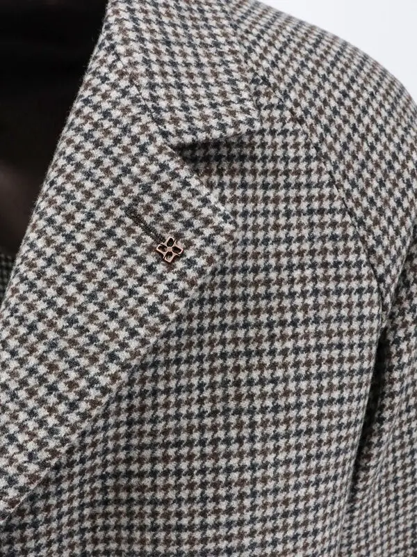 Tagliatore Pieddepoule Virgin Wool Coat