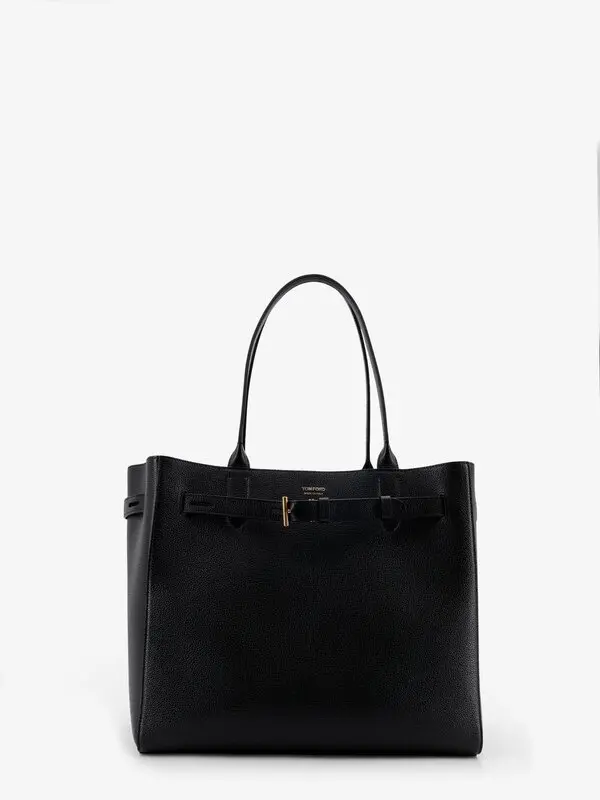 TOM FORD Leather Shoulder Bag With Engraved Logo On The Front