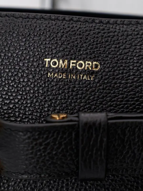 TOM FORD Leather Shoulder Bag With Engraved Logo On The Front