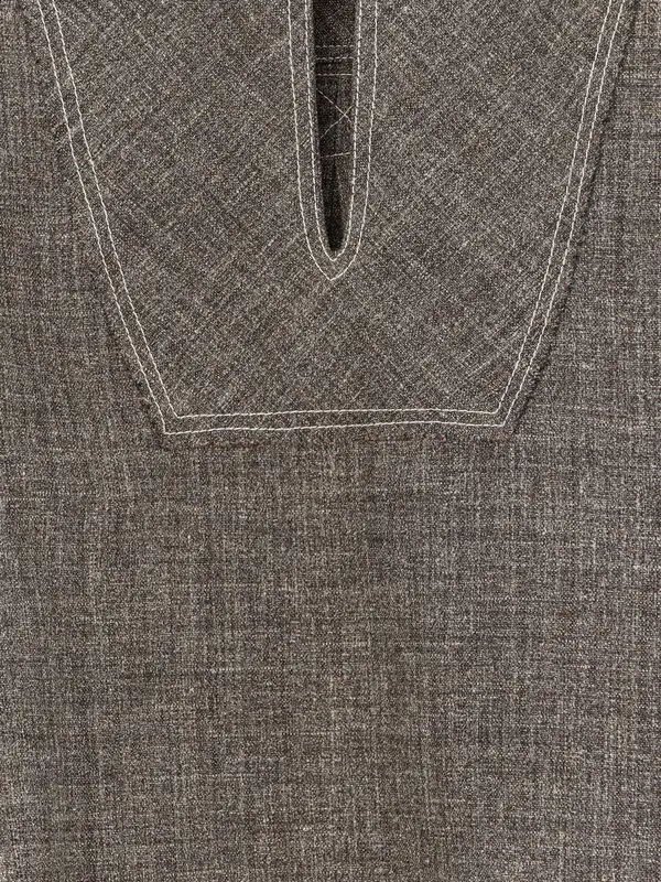Soeur Jana Shirt With Stitching In Melange Linen