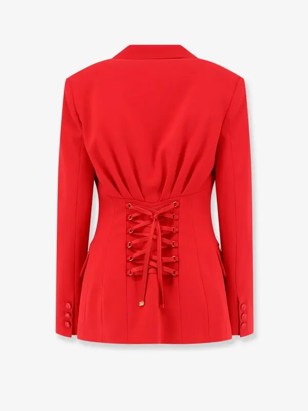 Elisabetta Franchi Fitted Blazer With Laces On The Back