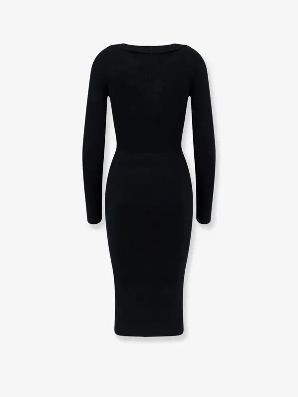 Elisabetta Franchi Long Viscose Blend Dress - Black