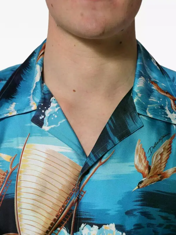 Dolce & Gabbana Graphic-print Silk Shirt