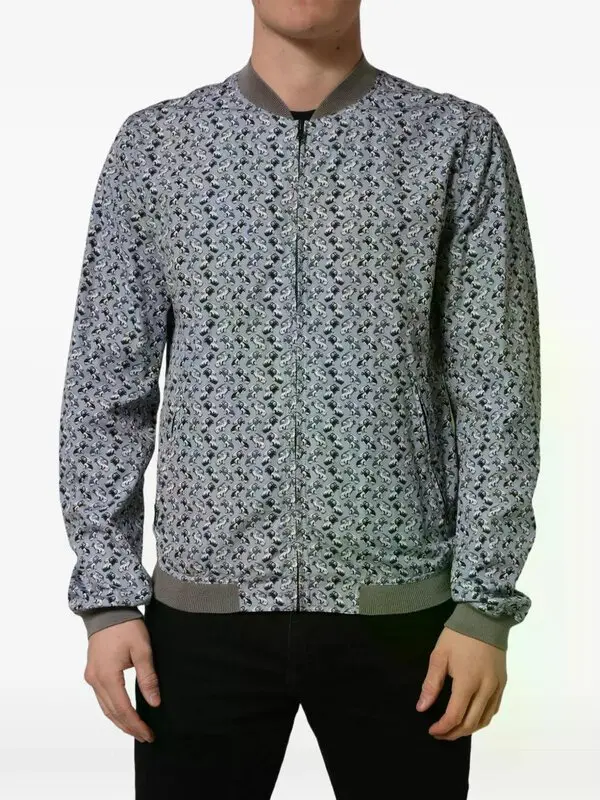 Dolce & Gabbana Car-print Bomber Jacket - Blue