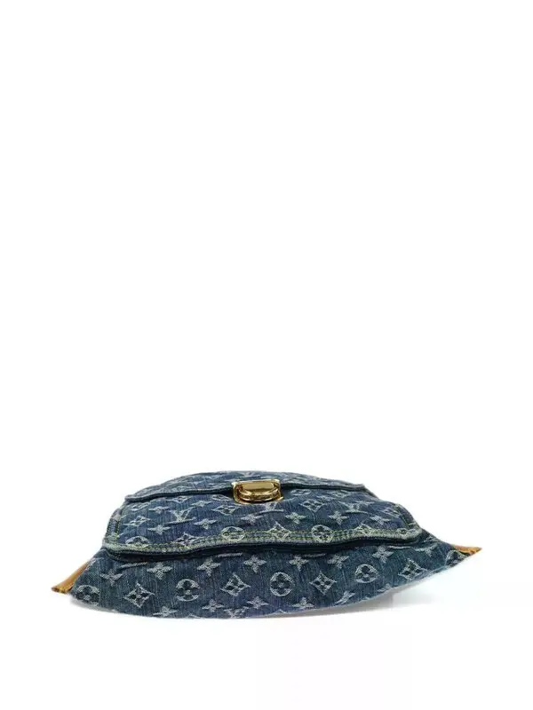 LOUIS VUITTON 2005 Flat Shopper Monogram Denim Tote Bag