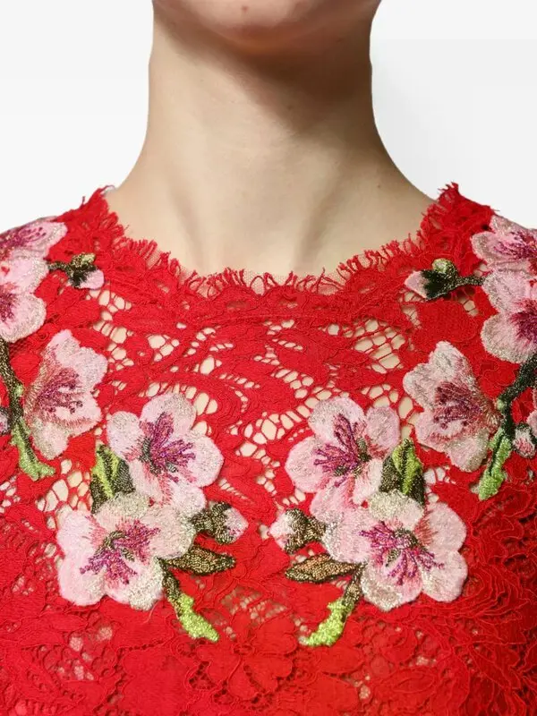 Dolce & Gabbana Floral-embroidered Lace Top