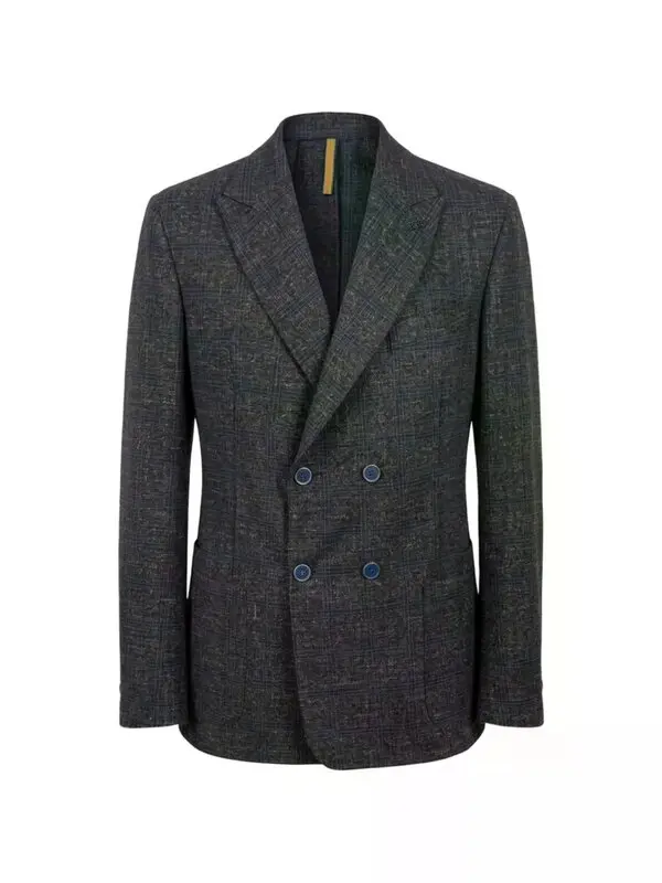 ROBERTO PEPE LUXURY Double-breasted Checked Blazer