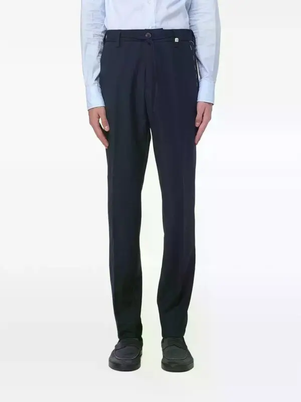 MYTHS Drawstring-waist Contrast-stitched Trousers