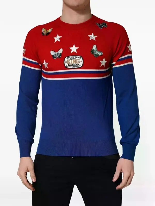 Dolce & Gabbana Butterfly-patch Star-embroidered Sweatshirt