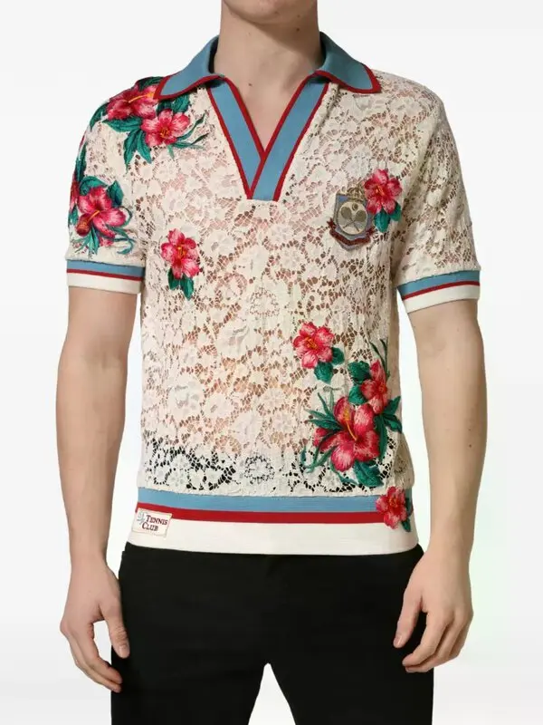 Dolce & Gabbana Floral-lace T-shirt