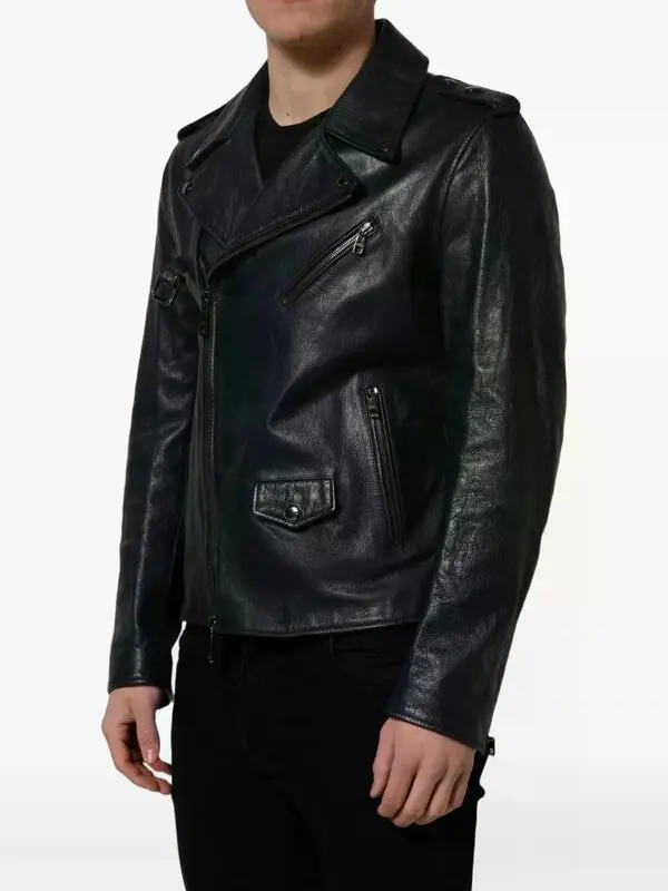 Dolce & Gabbana Leather Biker Jacket - Black