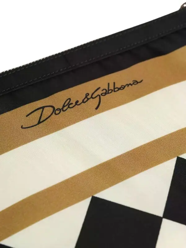 Dolce & Gabbana Logo-print Checkered Clutch Bag