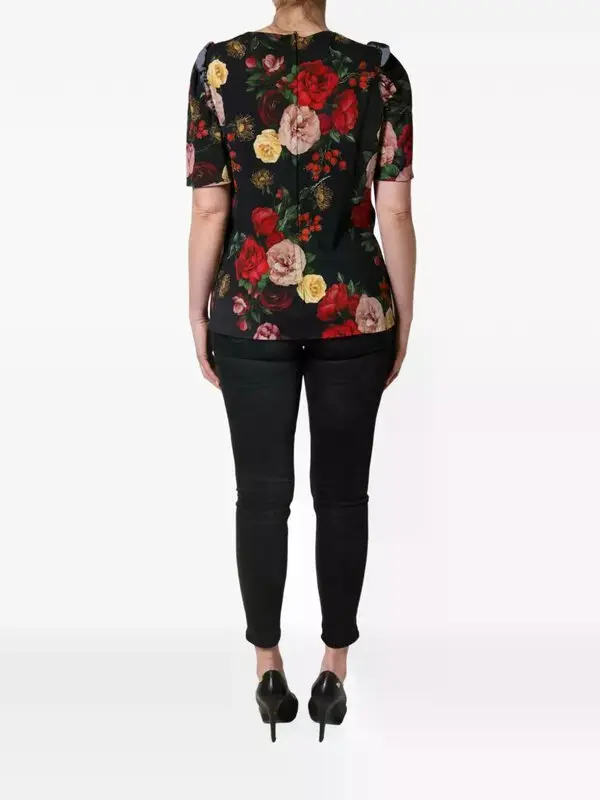 Dolce & Gabbana Floral-print Frill-detail Blouse