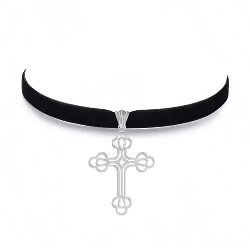 LENI JAMES The Billie Cross Choker - Silver