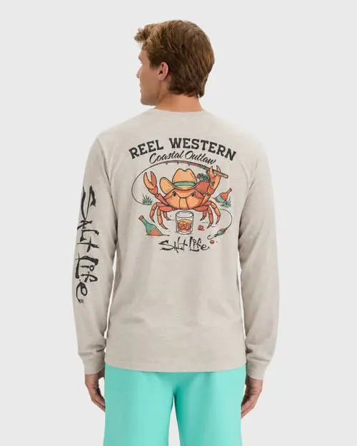 SALT LIFE Reel Western Crab Long Sleeve Tee