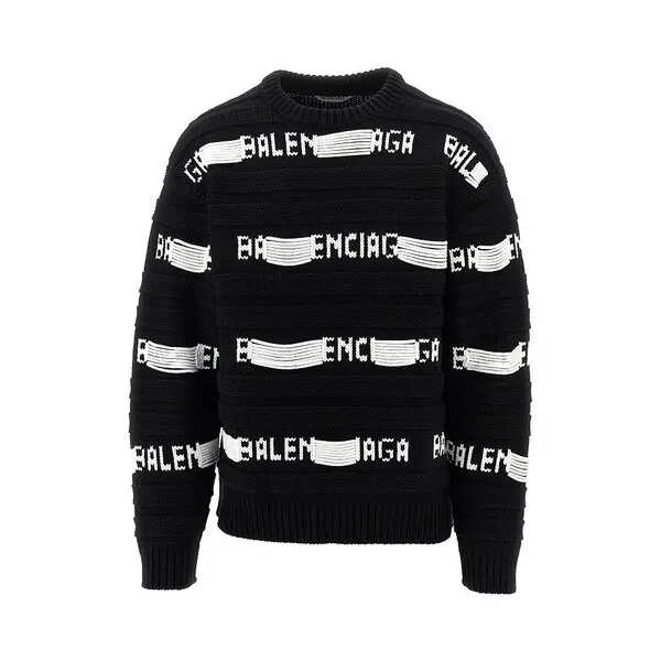 Balenciaga Jacquard Logo Otif Crewneck Sweater An