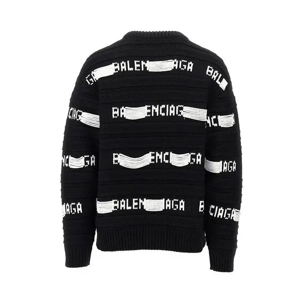 Balenciaga Jacquard Logo Otif Crewneck Sweater An