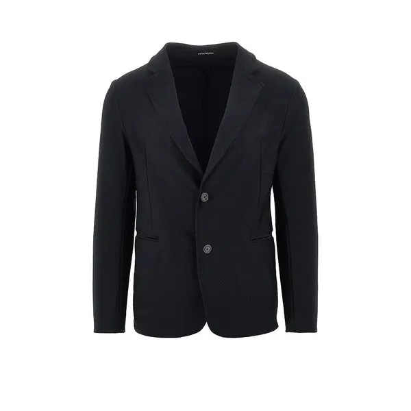 Emporio Armani Jacquard Technical Jersey Jacket - Blue