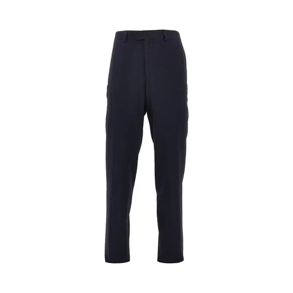 Emporio Armani Wool Seersucker Pants - Blue