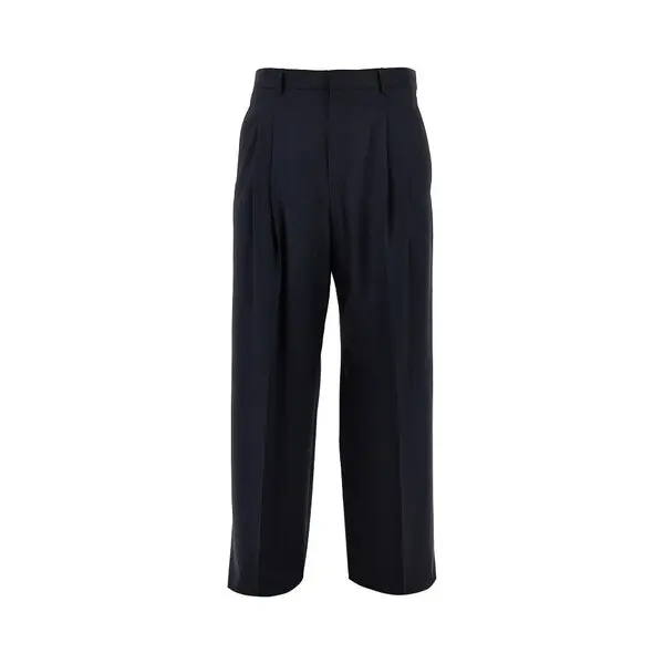 Emporio Armani Wool Pleated Pants - Blue