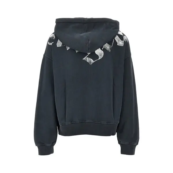 Palm Angels Logo Print Looe Fit Full-zip Hoodie