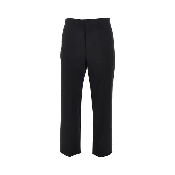 Emporio Armani Wool Seersucker Pants - Black