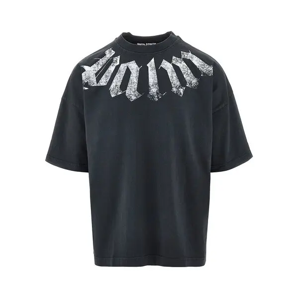 Palm Angels Neck Logo Looe Fit T-hirt - Black
