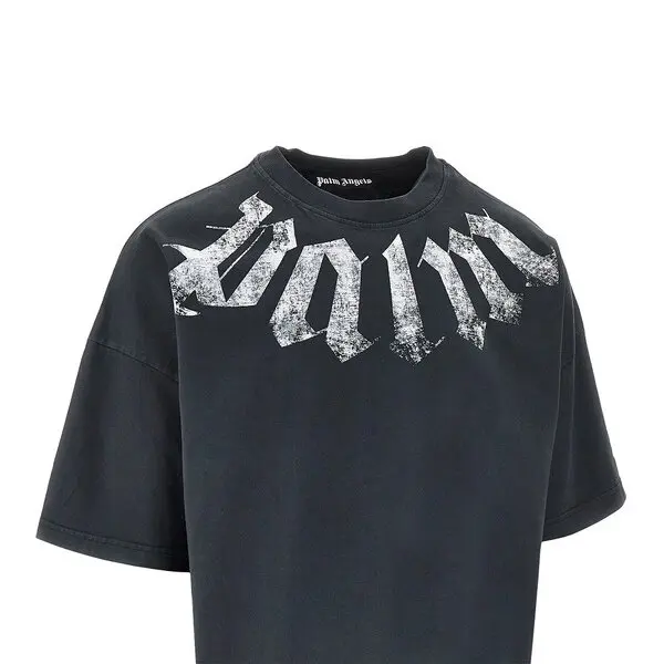 Palm Angels Neck Logo Looe Fit T-hirt