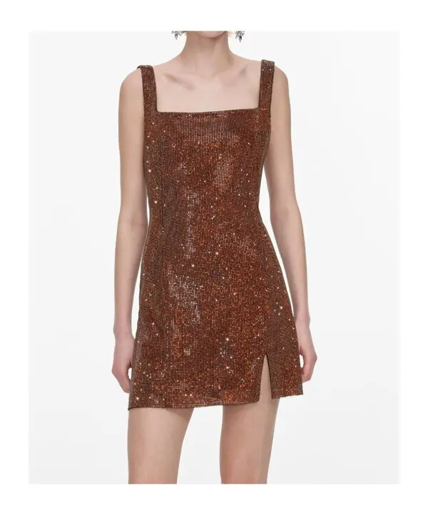 SELF-PORTRAIT Crystal-embellished Chainmail Mini Dress