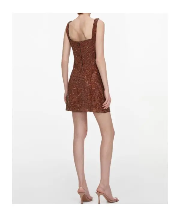 SELF-PORTRAIT Crystal-embellished Chainmail Mini Dress