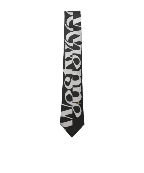 VIVIENNE WESTWOOD Logo-print Silk Tie - Black