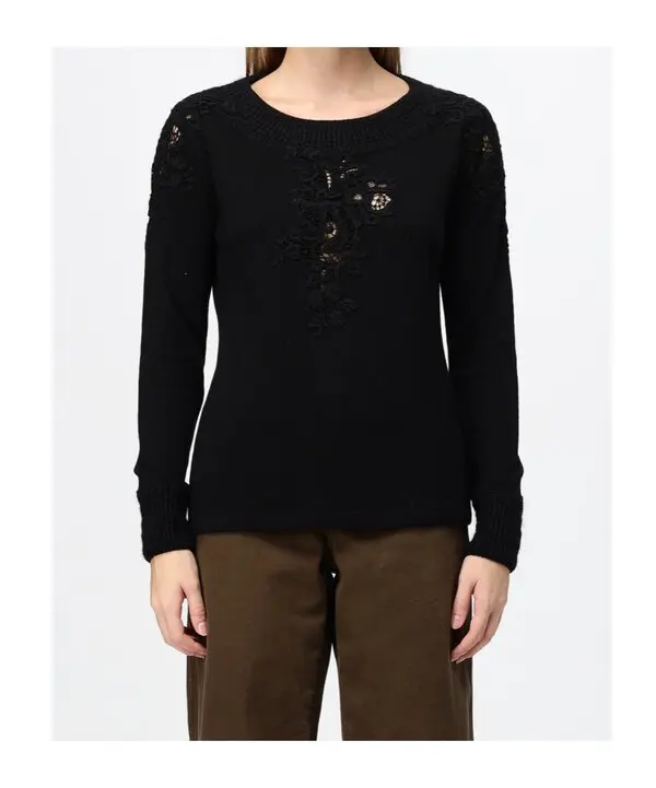 Ermanno Scervino Floral Embroidery Blended Pullover