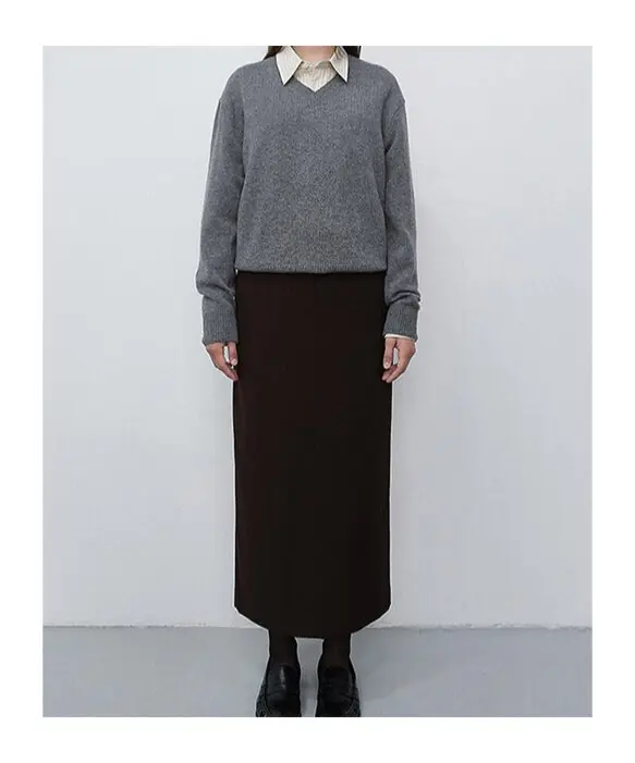 DUNST Pinstripe Column Midi Skirt