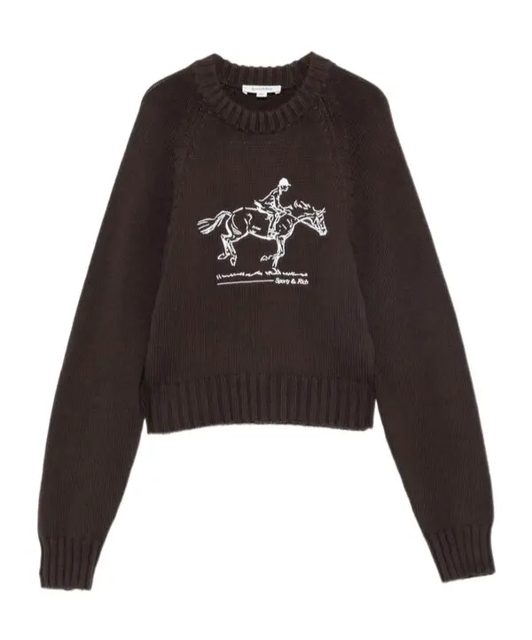 SPORTY  RICH Long-sleeved Knit Top