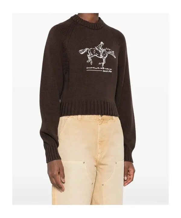 SPORTY  RICH Long-sleeved Knit Top