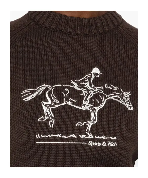SPORTY  RICH Long-sleeved Knit Top