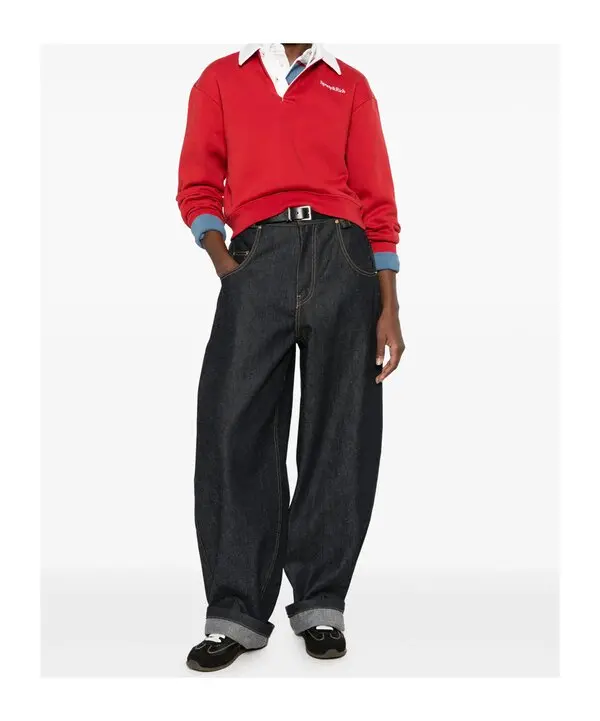 SPORTY  RICH Long-sleeve Polo Shirt