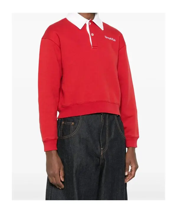 SPORTY  RICH Long-sleeve Polo Shirt