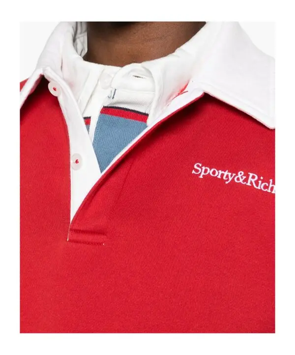SPORTY  RICH Long-sleeve Polo Shirt
