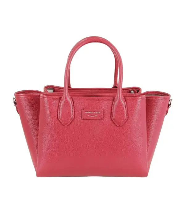 Emporio Armani Logo Patch Top Handle Bag - Red