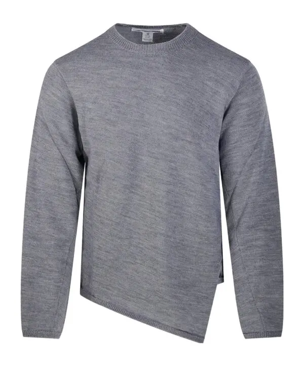Comme Des Garçons Frn 508 Asymmetric Knitted Sweater - Gray