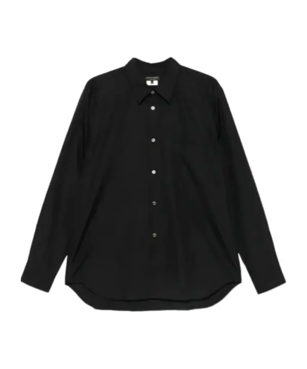 Comme Des Garçons Long-sleeved Collared Shirt - Black