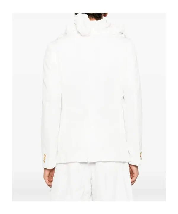 Comme Des Garçons Ruffled Floral-appliqué Jacket