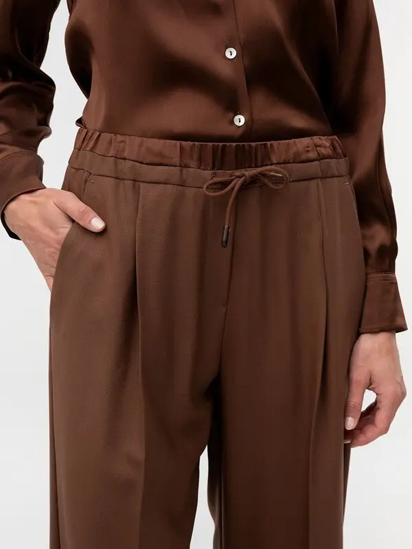 Marella Drawstring Pleated Casual Trousers