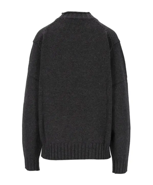 DUNST Ribbed Mock-neck Knitted Sweater - Black