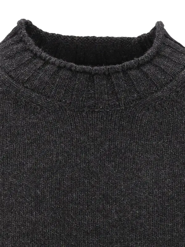 DUNST Ribbed Mock-neck Knitted Sweater - Black