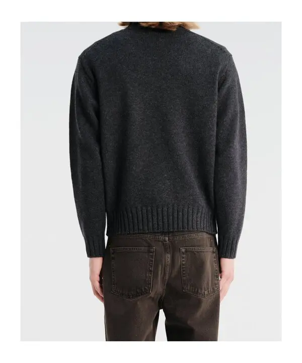 DUNST Ribbed Mock-neck Knitted Sweater - Black